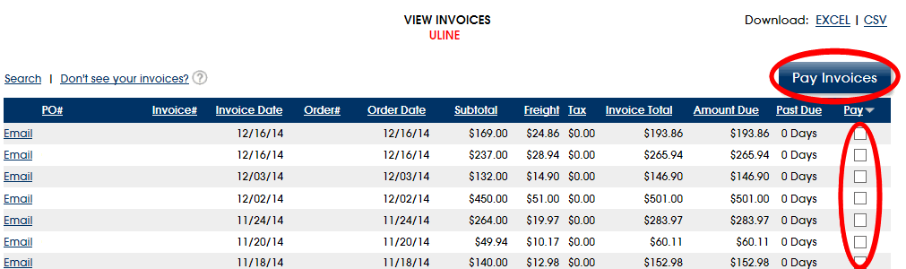 ULINE FAQ: Viewing and Paying Invoices